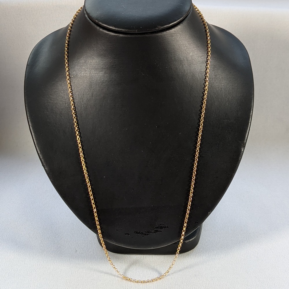 Pre-owned 9ct Yellow Gold Small Belcher Chain. - Own4Less